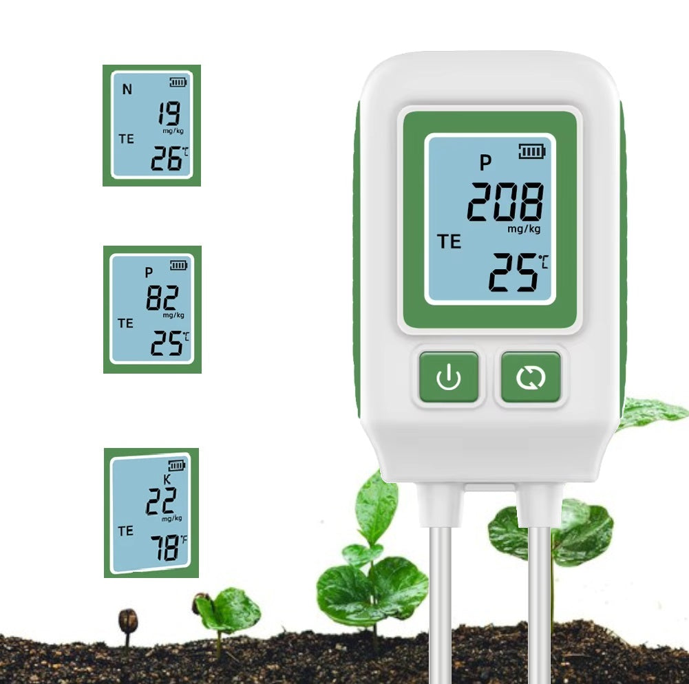 Portable NPK Soil Meter - Nitrogen Phosphorus Potassium Temp – Lawn ...