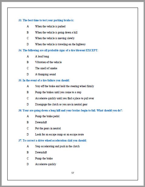 Commercial Drivers License CDL Practice Test & Study Guide – Lawn ...
